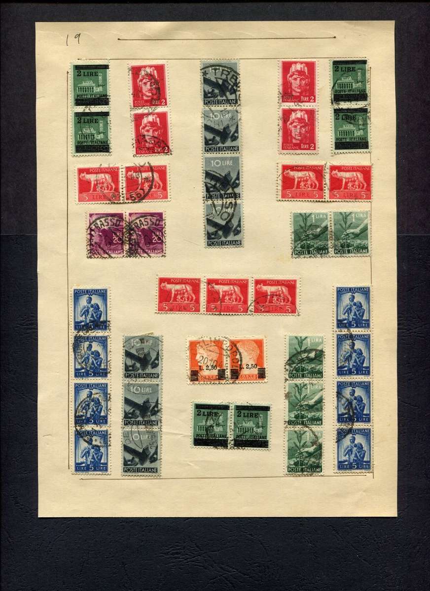 Italy - Italy - 41 Stamps Mounted (Hinged) on Old Album Page for sale ...
