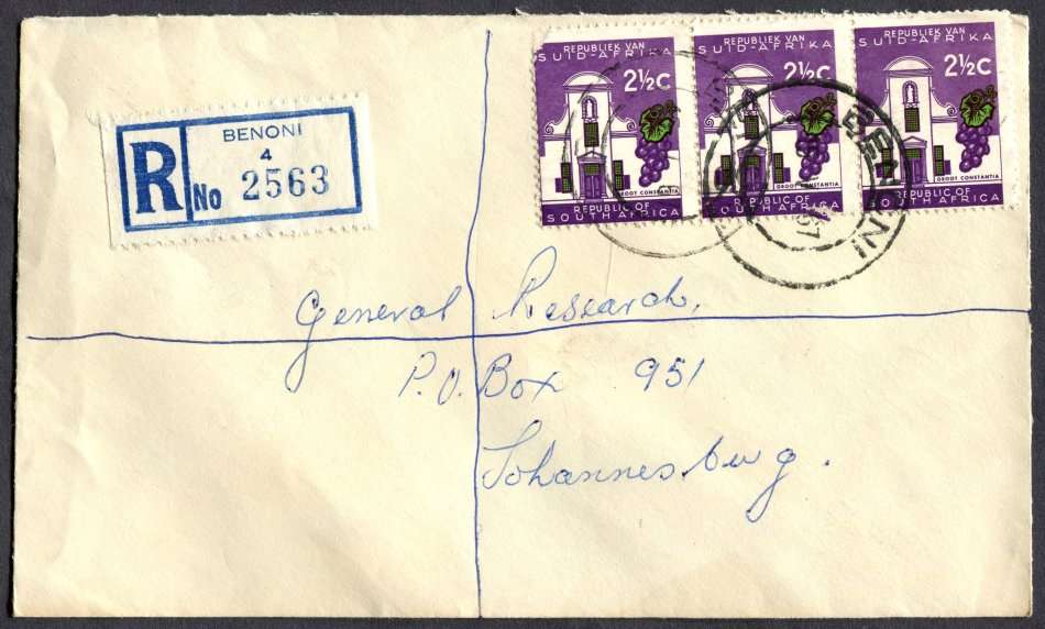 Republic of South Africa - RSA - Cover Registered At Benoni Post Office ...