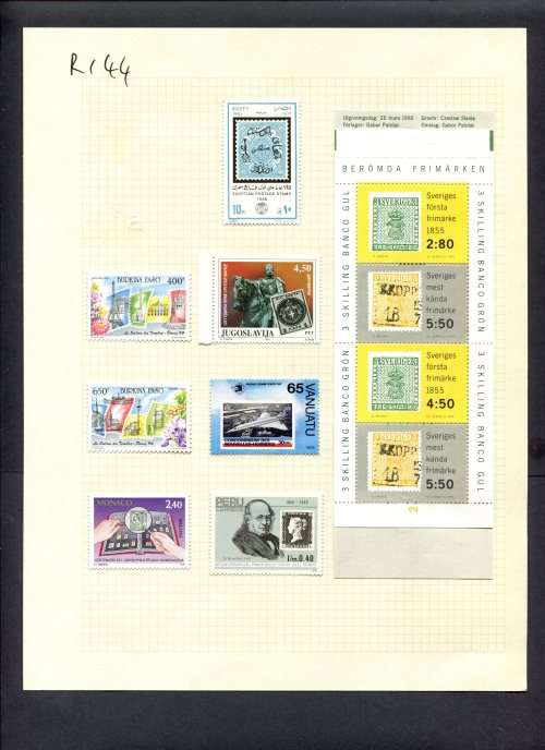 Bulklots and Thematic Collections - Stamps on Stamps - 7 Stamps + 1 ...