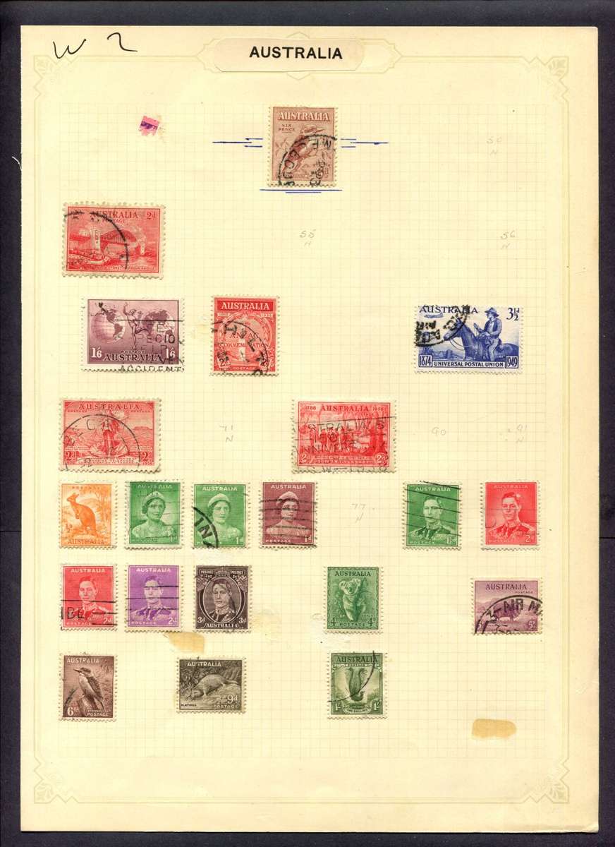 Australia - Australia - 21 Stamps Mounted (Hinged) On Album Page was ...