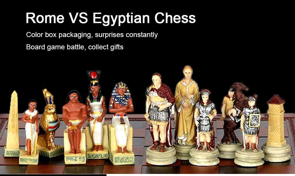 Chess, Draughts & Checkers - Egyptian-Roman Themed Luxury Chess Set for ...