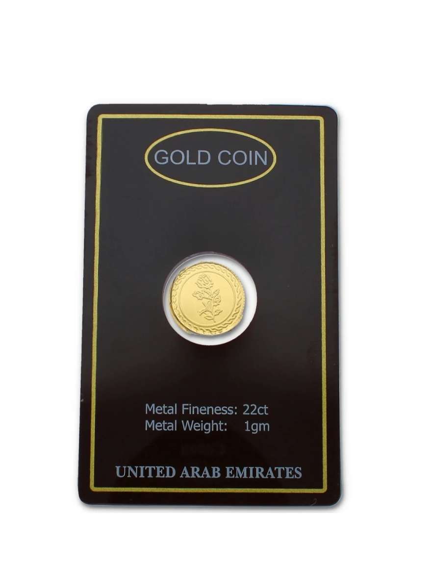 Gold & Bullion Coins - 1g Gold Coin with Flower & UAE Heritage Building ...