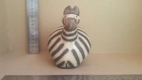 Other Africana - Vintage! Glazed Raku Pottery Art - Zebra for sale in ...