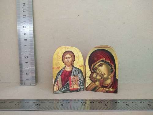Deities, Statues & Plaques - Greek Orthodox Icon - Diptych of Jesus ...