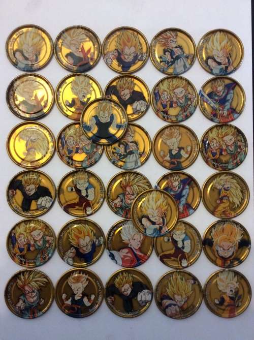 Other Antiques & Collectables - 32 GOLD METAL 2003 DRAGONBAL Z TAZOS ...