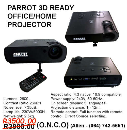 Other Office - PARROT 3D-READY HOME/OFFICE DLP PROJECTOR was listed for ...