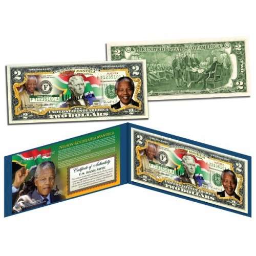 Other Mandela Coins - Nelson Mandela Colourized $2 Note - LEGAL TENDER ...