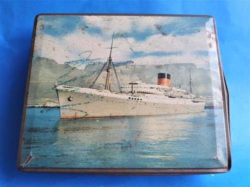 Maritime - Vintage Union castle line ss pretoria Vessel/Ship Tin was ...