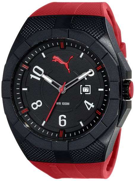Stop Watches - Puma Men`s Iconic Black Rubber Analog Quartz Watch ...