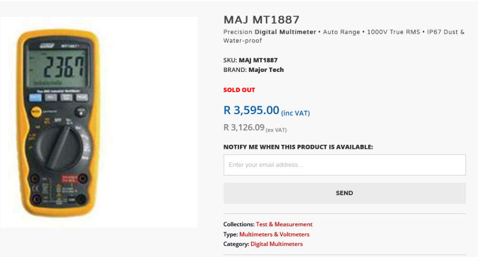Test Equipment - Major Tech MT1887 Precision Digital Multimeter Auto ...
