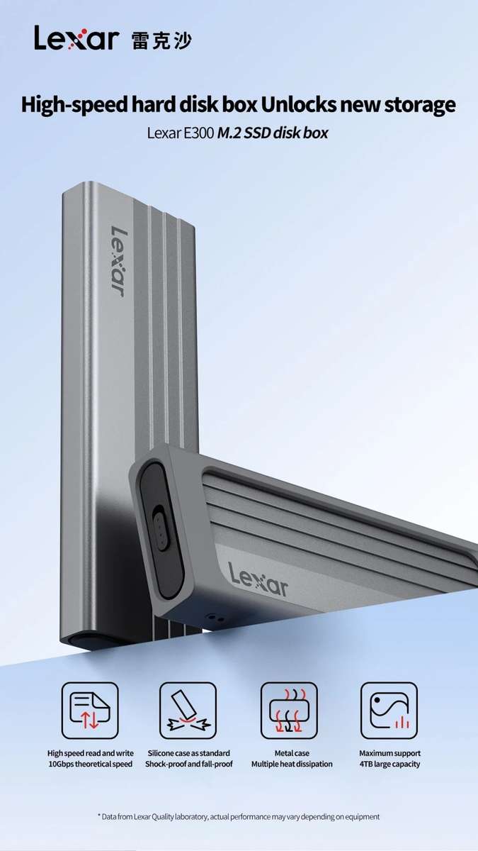 Hard Drive Accessories - Lexar M2 SSD Case + USB Cable High Speed ...