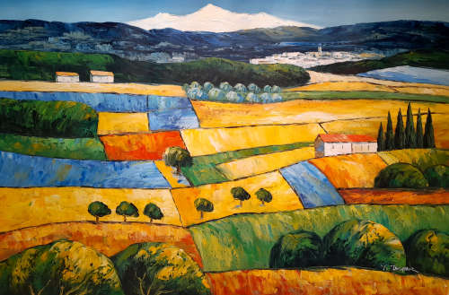Paintings - modern countryside landscape Oil Painting for sale in ...