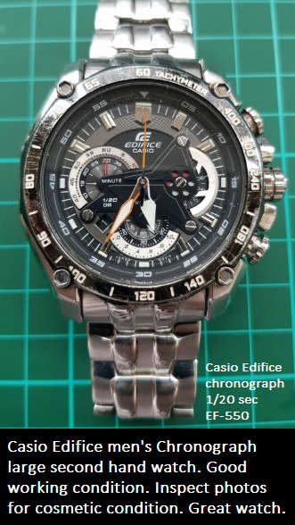 Men's Watches - Casio Ediface watch, with an unusual 1/20th second ...