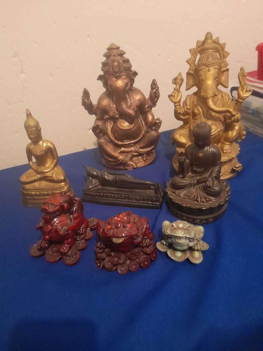 Brass - One Brass and Other Statues some are heavy Lord Buddha Sitting ...