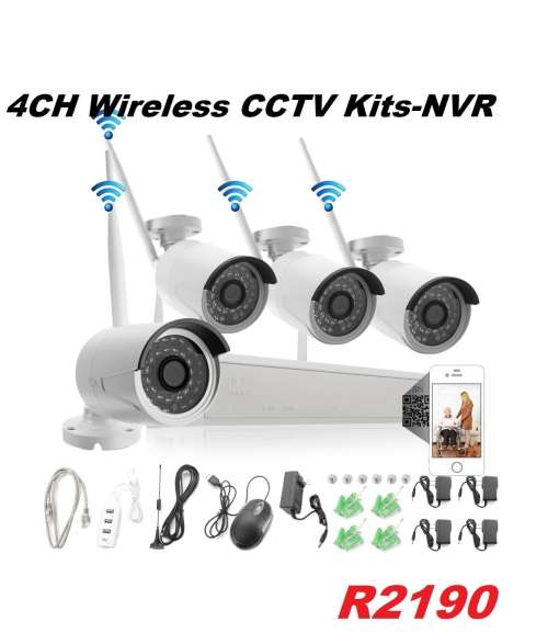 CCTV & CCTV Kits - 4CH Wireless CCTV Kits-NVR Built-in Wifi Router ...