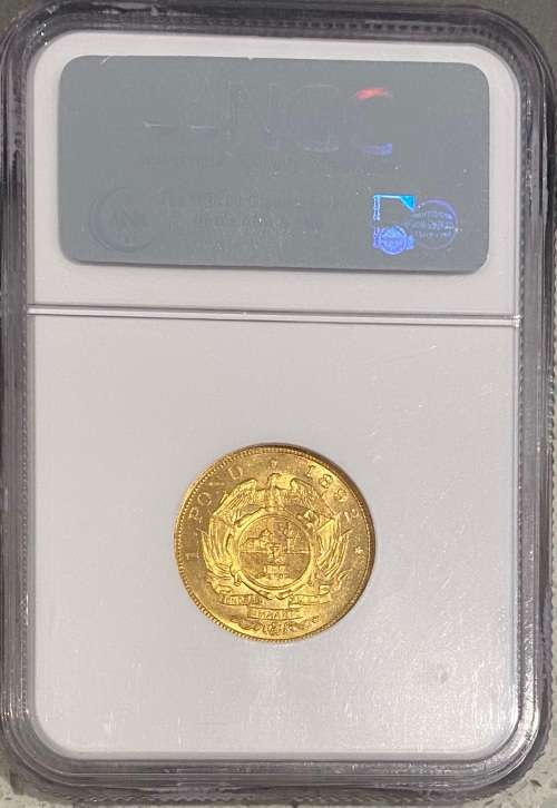 Ponde - S. Africa: 1892 ZAR Gold Double Shaft Pond NGC Certified MS65 ...