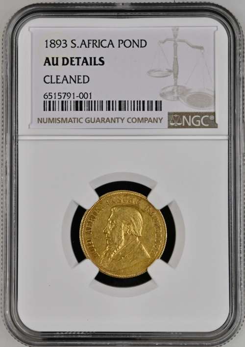 Ponde - S. Africa: 1893 ZAR Gold Pond NGC Certified AU Details (Cleaned ...