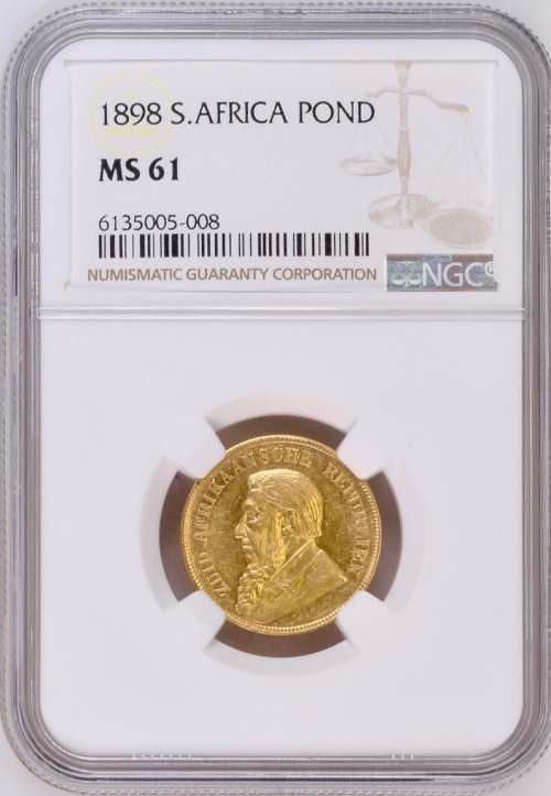 Ponde - S. Africa: 1898 ZAR Gold Pond NGC Certified MS61 was sold for R14,500.00 on 29 Oct at 19 ...