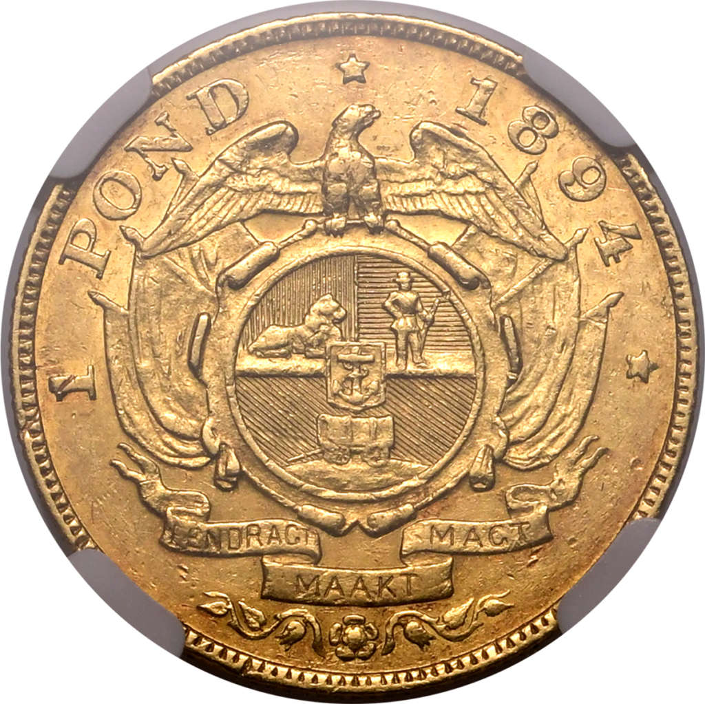 Ponde - S. Africa: 1894 ZAR Gold Pond NGC Certified AU53 was sold for ...