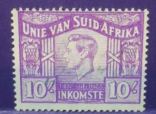 Union of South Africa - 10 Shilling Union of South Africa revenue stamp ...