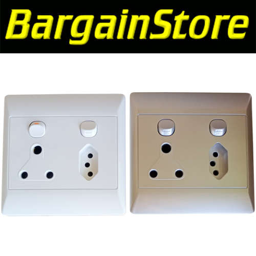 Switches & Outlets - Double Wall Socket with 2pin/NEW SA PLUG, 3pin and ...