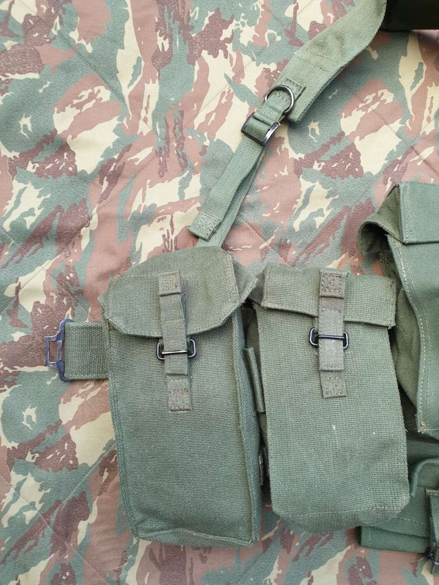 Kit - complete local RSA made olive green canvas patt 58 UK MoD webbing ...