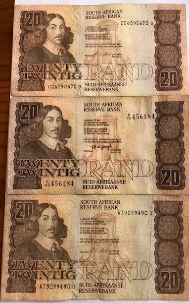 ZAR Bank Notes - TWENTY RAND OLD SOUTH AFRICAN TWENTY RAND was sold for ...