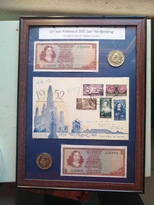 TW de Jongh - Jan Van Riebeeck 300 years commemorative set with 2 x R1 ...