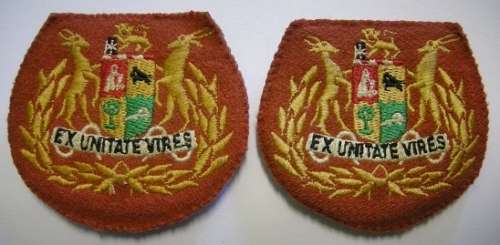 South African Army - RSM Rank Insignia Pair Embroidered on Felt Three ...