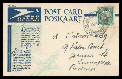 Union of South Africa - Union of South Africa. Airmail postcard as per ...