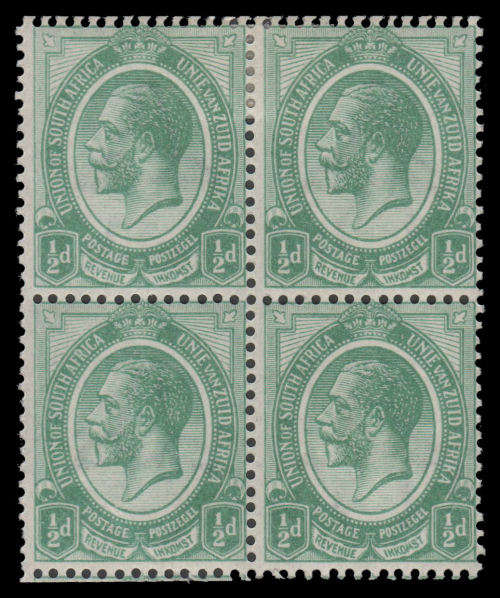 Union of South Africa - South Africa. ½d Kings Head Inverted Watermark ...