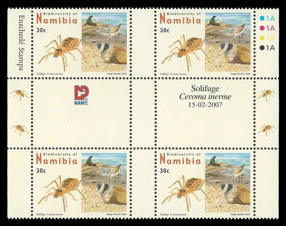 Namibia - RARE Block! Namibia Marine Life PROOF CONTROL / IMPRINT BLOCK ...