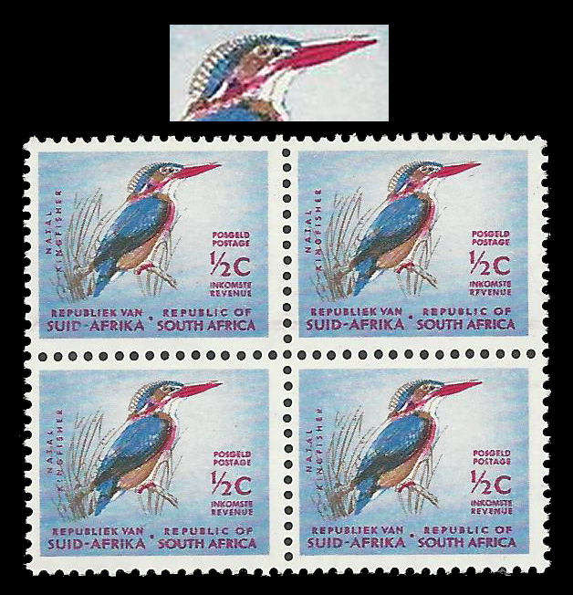 Republic of South Africa - R.S.A. ZEBRA MANE flaw (colour shift) in a ...