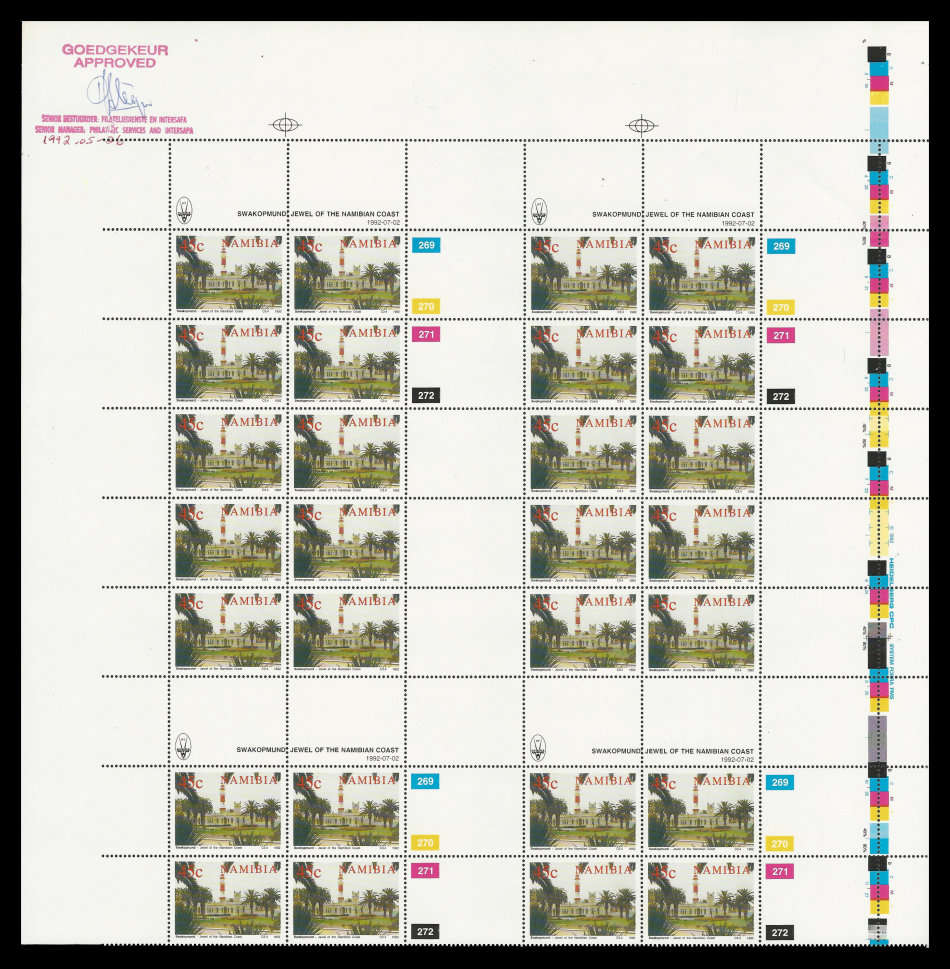 Namibia - Set of 4 SIGNED / APPROVED PROOF Interpanneaux blocks ex the ...
