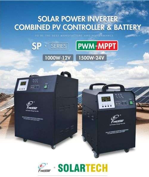 Solar Power Stations - 1000W - 12V - HYBRID INVERTER TROLLEY SP - PWM ...