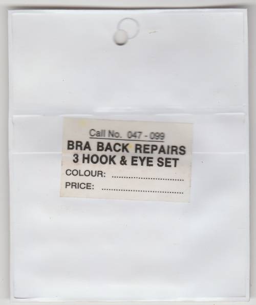 Buttons & Fastners - White Bra 3 Hook and Eye Back Closure / Fastener ...