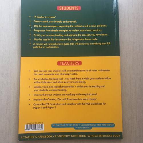 Mathematics Maths Handbook And Study Guide Grade 12 Was Sold For R99