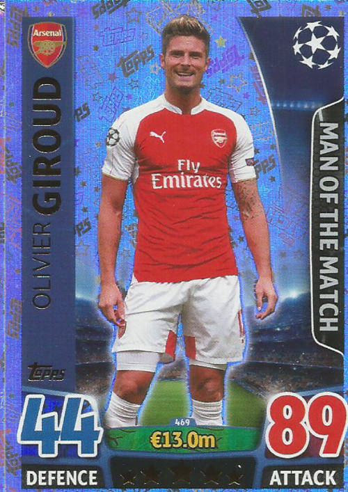 Trading Cards - OLIVIER GIROUD - CHAMPIONS LEAGUE 2015/16 - TOPPS ...