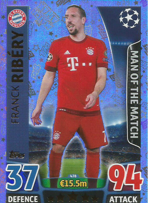 Trading Cards - FRANCK RIBERY - CHAMPIONS LEAGUE 2015/16 - TOPPS - "MAN ...