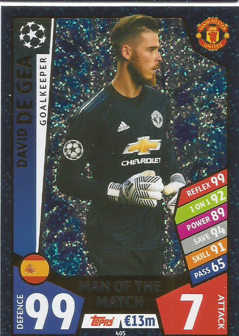 Trading Cards - DAVID DE GEA - CHAMPIONS LEAGUE 2017/18 - TOPPS - "MAN ...