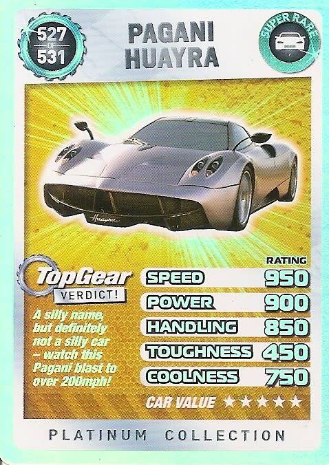 Trading Cards - TOP GEAR TURBO CHALLANGE `PLATINUM` COLLECTION - PAGANI ...