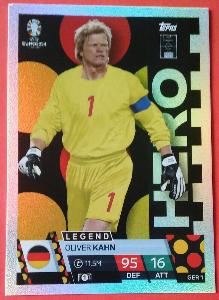Trading Cards - OLIVER KAHN - Topps `UEFA EURO 2024` Collection - FOIL ...