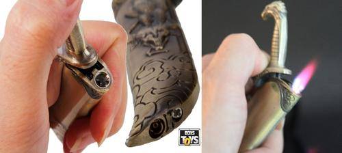 Smoking Accessories - NEW - Eagle Head Sword Style Refillable Butane ...