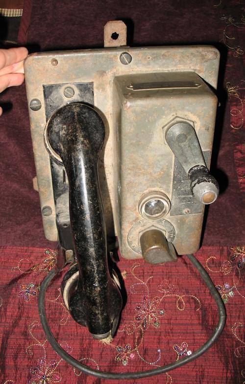 Telephones - Heavy old antique metal wind-up telephone was sold for ...