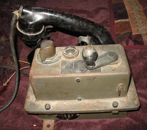 Telephones - Heavy old antique metal wind-up telephone was sold for ...