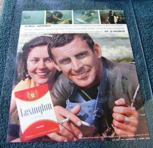 Advertising - 1960'S LEXINGTON CIGARETTES ADVERT IN AFRIKAANS was sold ...