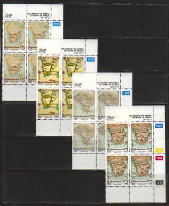 Bophuthatswana - BOP 1991 OLD MAPS OF AFRICA SET OF 4 MNH CONTROL BLOCKS OF 4 was listed for R56 ...