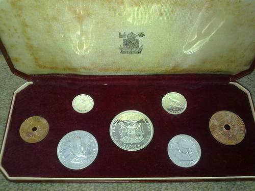 Africa - RHODESIA AND NYASALAND 1955 PROOF SET OF 7 COINS was sold for ...