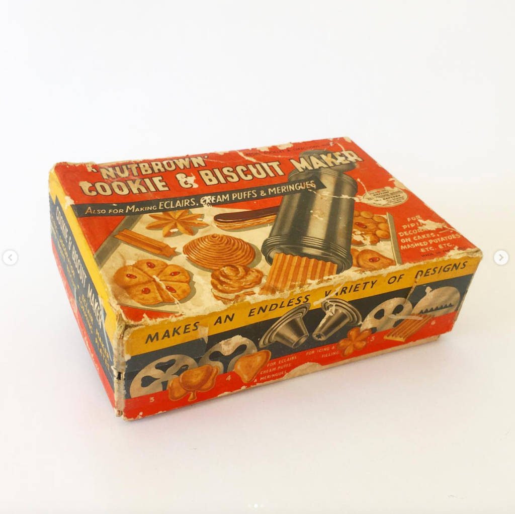 Other Kitchenalia - Vintage Nutbrown Biscuit Press in Original ...