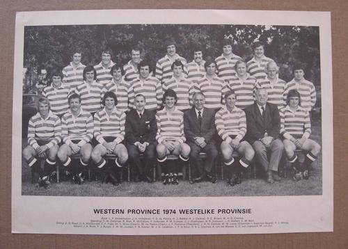 Rugby - Picture of the 1974 WESTERN PROVINCE RUGBY TEAM was sold for ...